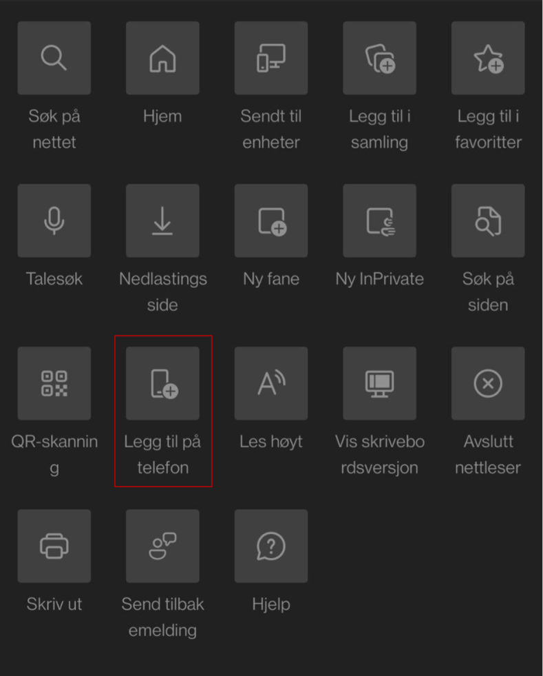 Legg til APEX som app-snarvei i Microsoft Edge